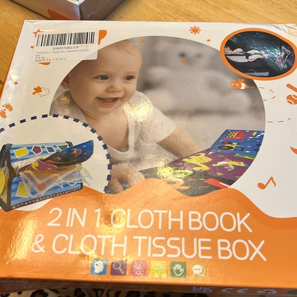 Toys | 2 And 1 Cloth Book And Tissue Box New | Poshmark
